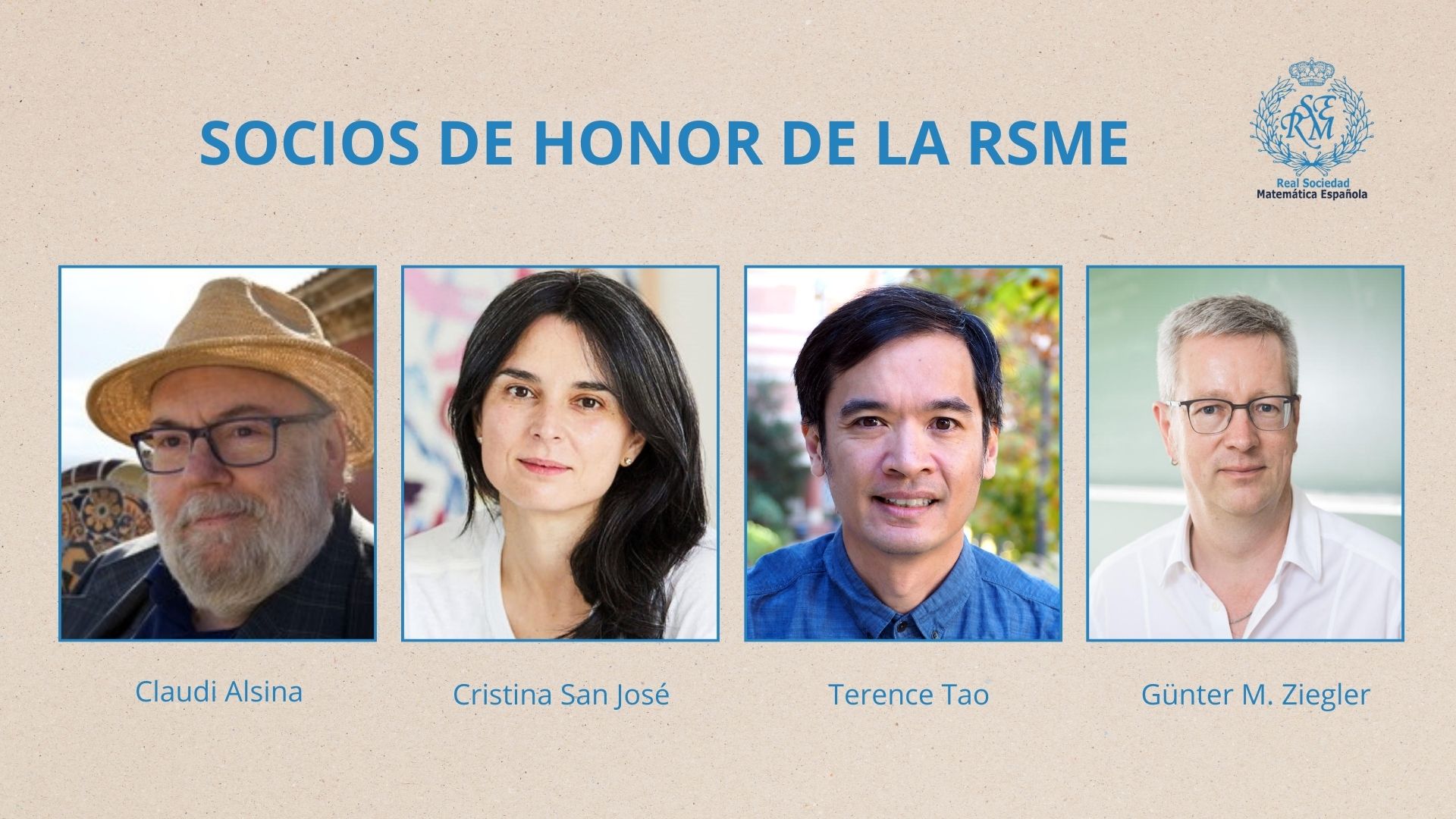 Claudi Alsina, Cristina San José, Terence Tao y Günter M. Ziegler, nuevos socios de honor de la ...